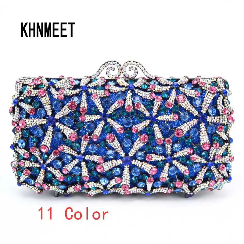 Crystal Diamond Black/pink/red/gold/silver Purse Evening Clutch Bag ...