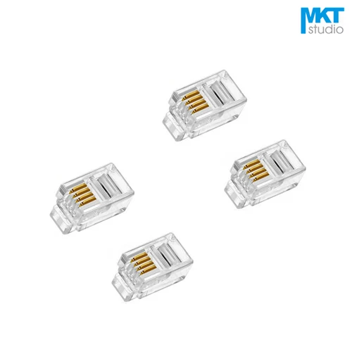 100Pcs 4P4C RJ10 RJ11 RJ12 4 Pins 4 Contacts Telephone Handset ...