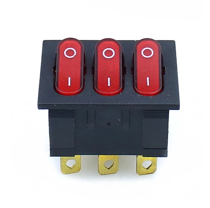KCD Big Rocker Switches red Three-Way Switch 9 Pin 2 Position multi ...