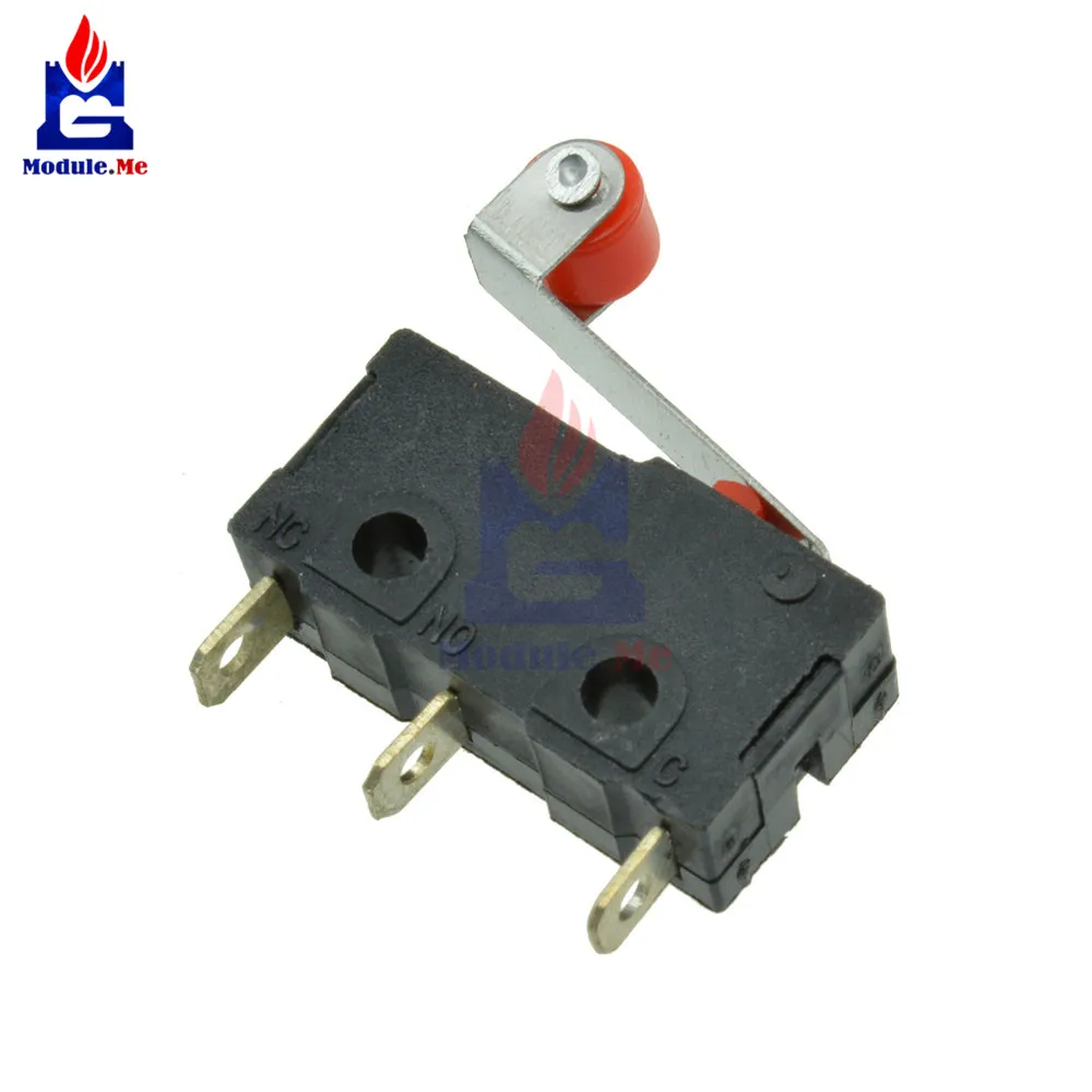 10Pcs KW12 3 Micro Roller Lever Arm Normally Open Close Limit Switch ...