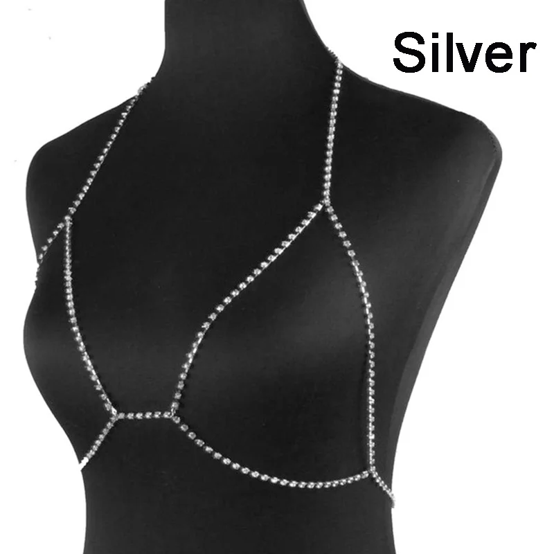 Full Rhinestone Body Chain Upper Body Necklace | Rhinestone Crystal ...