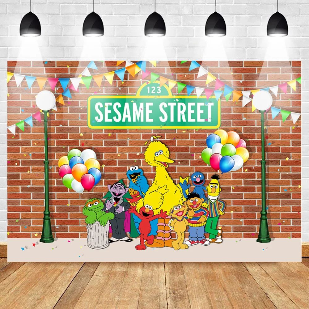 Mehofoto Sesame Street Backdrop for Photography Cartoon Birthday Party ...
