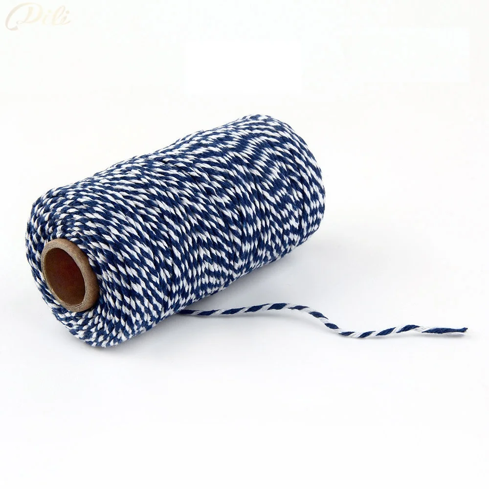 2mm 100 meters/roll cotton bakers twine string cord 2mm blue green ...