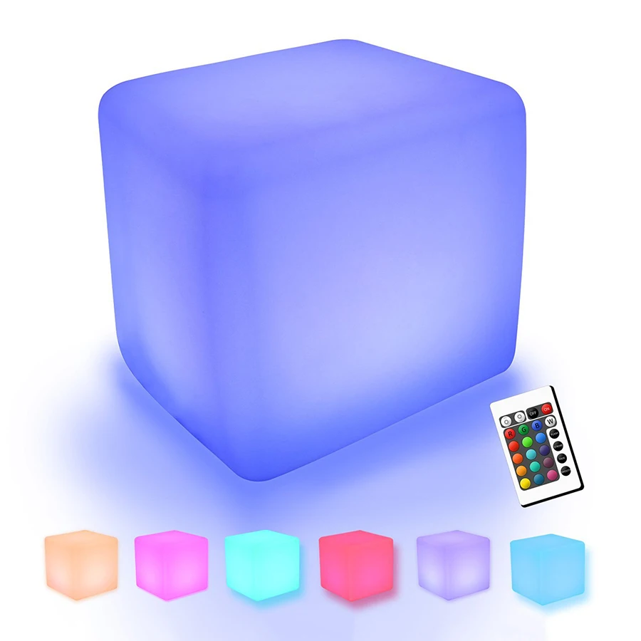 Beiaidi Cordless Led Cube Light With Remote Rechargeable Bedside Table ...