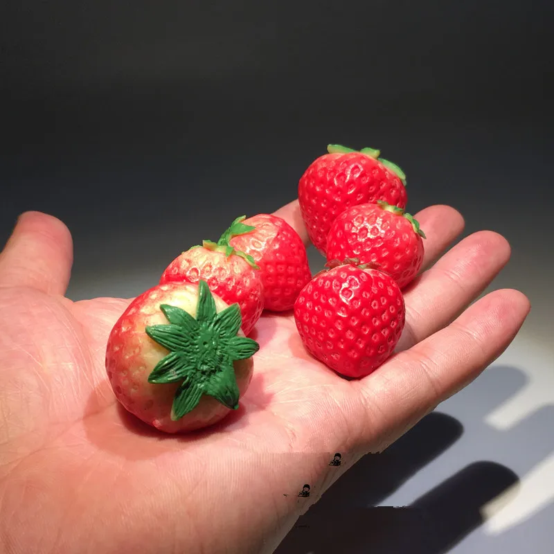Original Cute Simulation Strawberry Fruit Pvc Figure Toy Doll Children ...