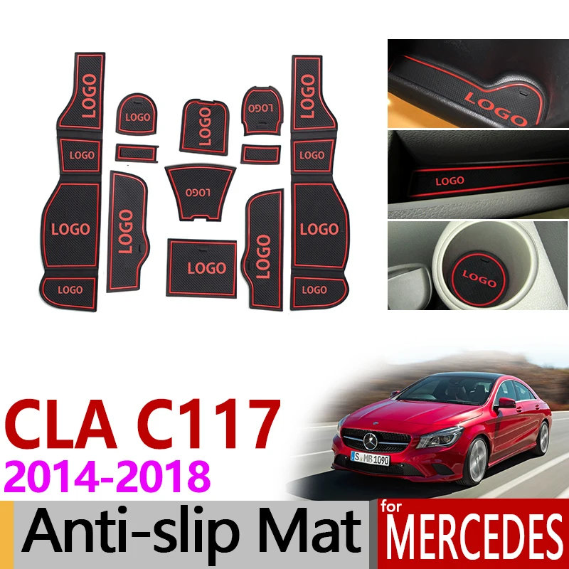 Anti-slip Gate Slot Mat Rubber Coaster For Mercedes Benz Cla C117 W117 ...