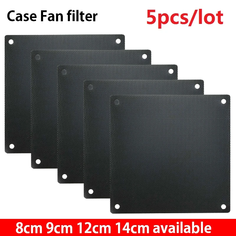 5pcs 8cm 9cm 12cm 14cm Computer Pc Mesh Pvc Fan Dust Filter Dustproof ...