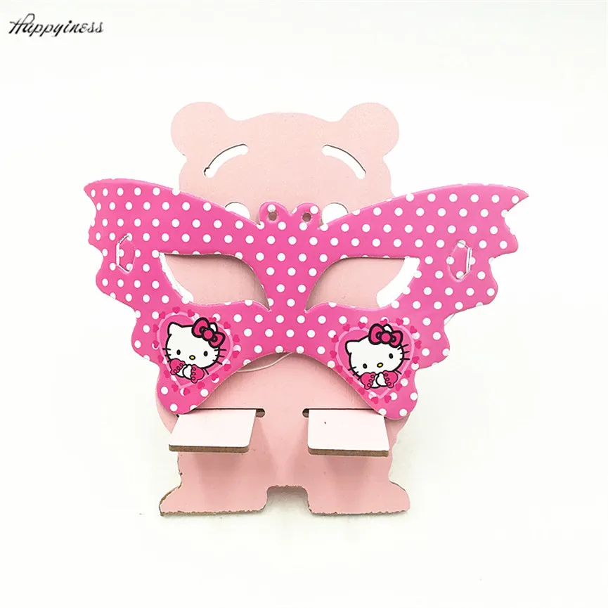 10pcs hello kitty Cartoon Pattern Theme Paper Party Masks kids Birthday ...