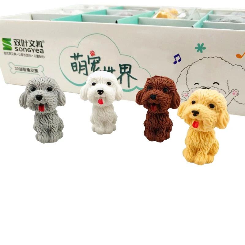 4pcs-lot-Kawaii-Cartoon-Mini-3D-Dog-Animal-Eraser-Funny-Student-For ...