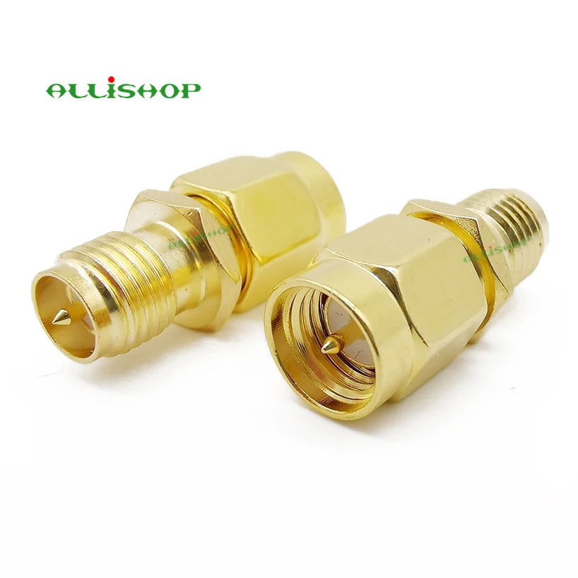 Conector SMA RF SMA recto chapado en oro SMA macho a RP SMA hembra Jack RF Coax Adaptador ...