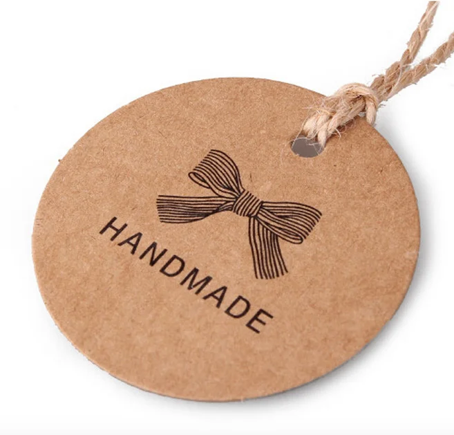 Handmade Label 100pc 4*4cm Vintage Stickers Kraft Label Sticker DIY ...