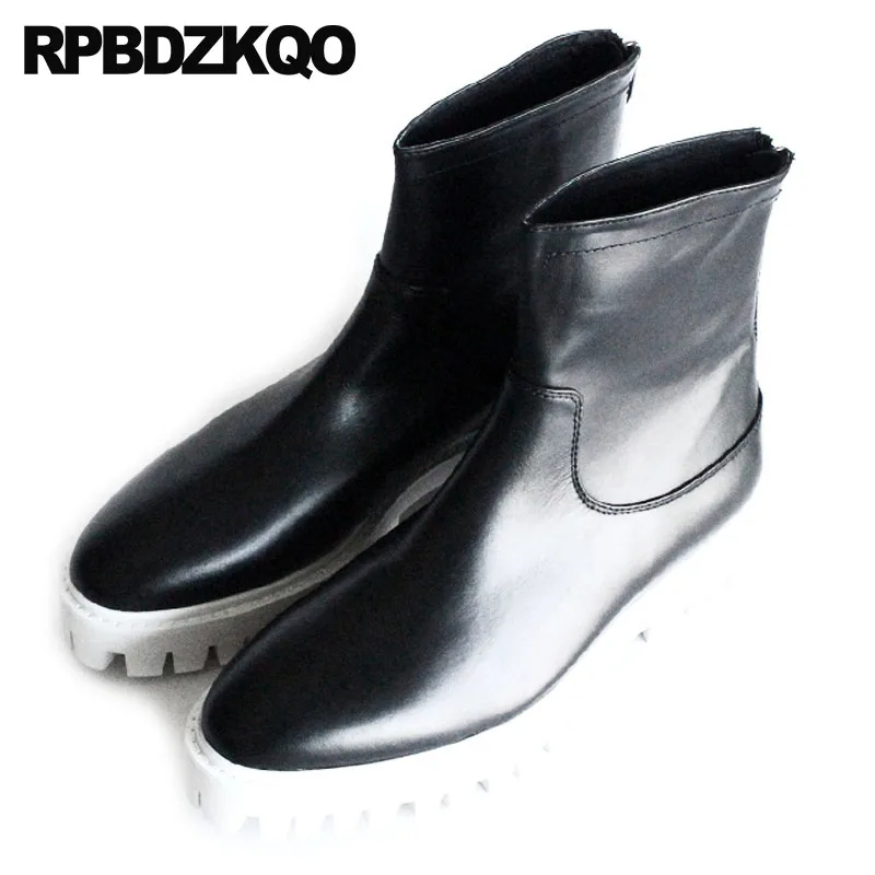 Chaussures d'automne en cuir véritable à semelle haute pour hommes ...