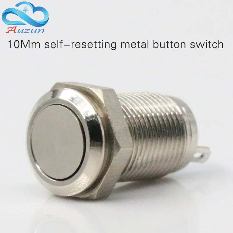 10 mm metal push button switch flat reset button switch 1 normally open ...