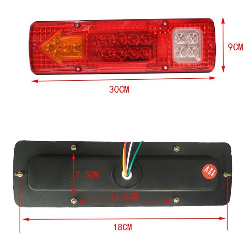 LED Trailer Rear Light Board Tail Brake Stop Indicator Lamp Reversing ...