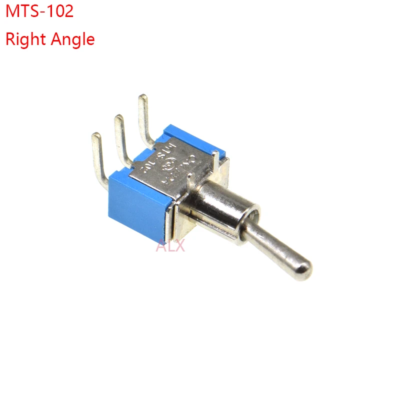 5pcs Blue Mini Mts-102 Right Angle Miniature Toggle Switch Pcb Panel ...