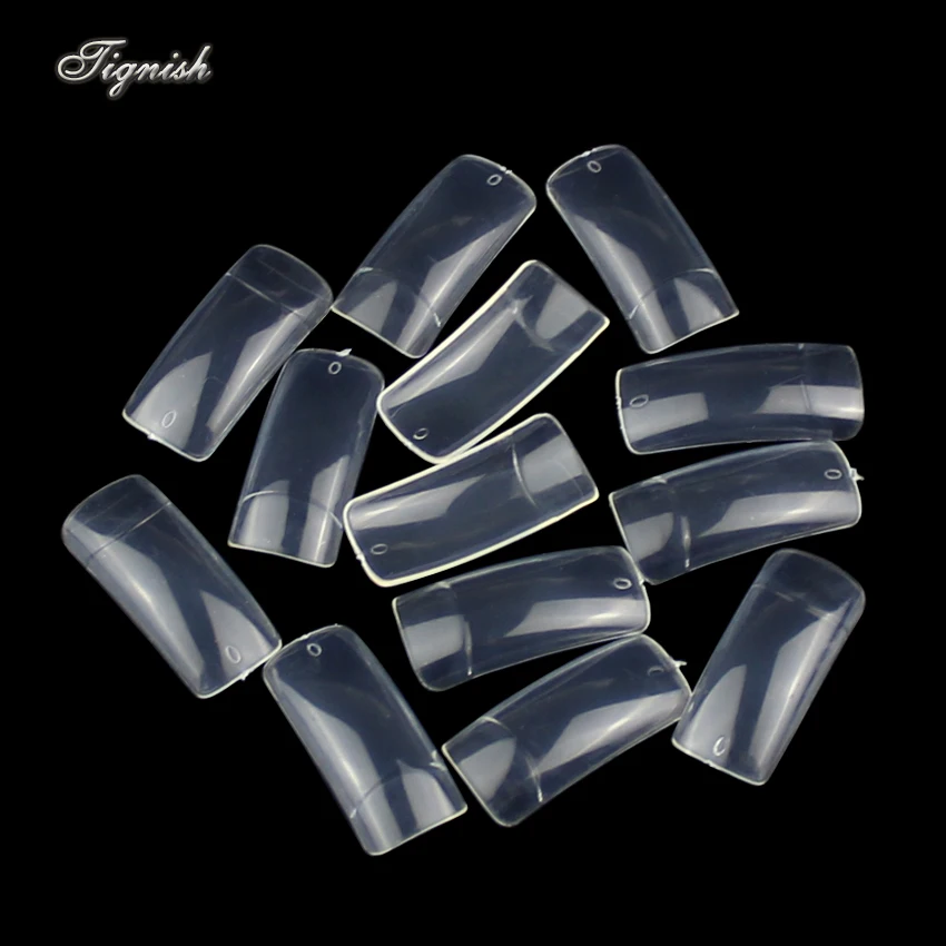 Tignish 500Pcs/Pack Half Tips False Nail 10 Sizes Clear Color Fake Half ...