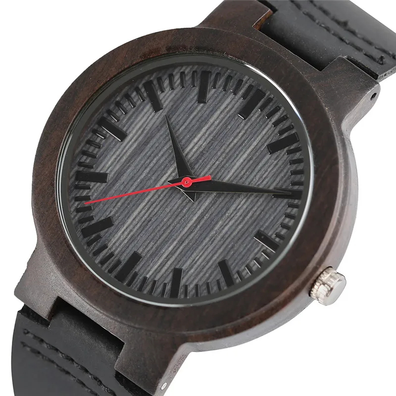 Minimalism Nature Handmade Ebony Watches Quartz Men's Modern Fashion ...