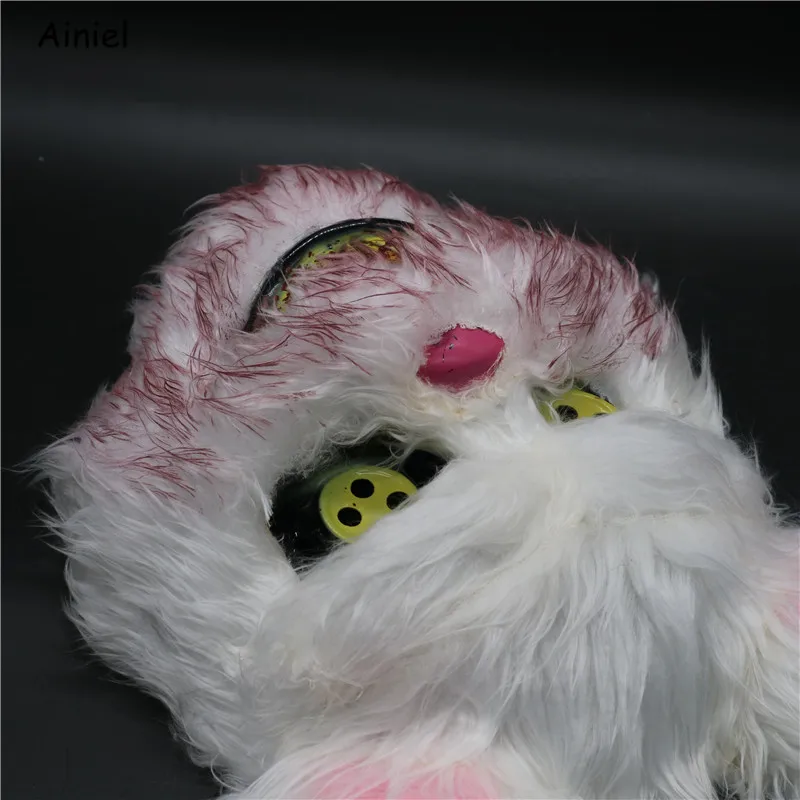 Bloody Horror Rabbit Scary Mask Halloween Cosplay Plush Toy Animal Mask ...