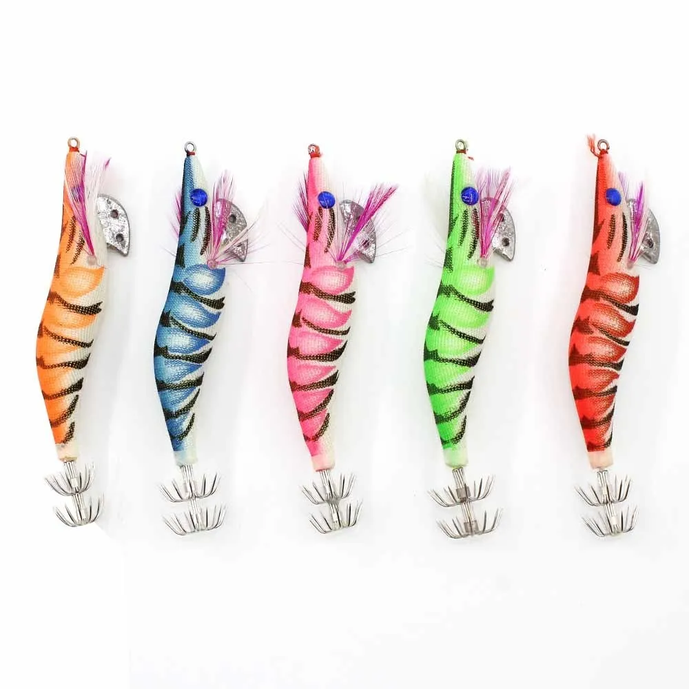Hyaena Plastics Squid Hooks Wood Shrimp Cuttlefish Lures With Octopus ...