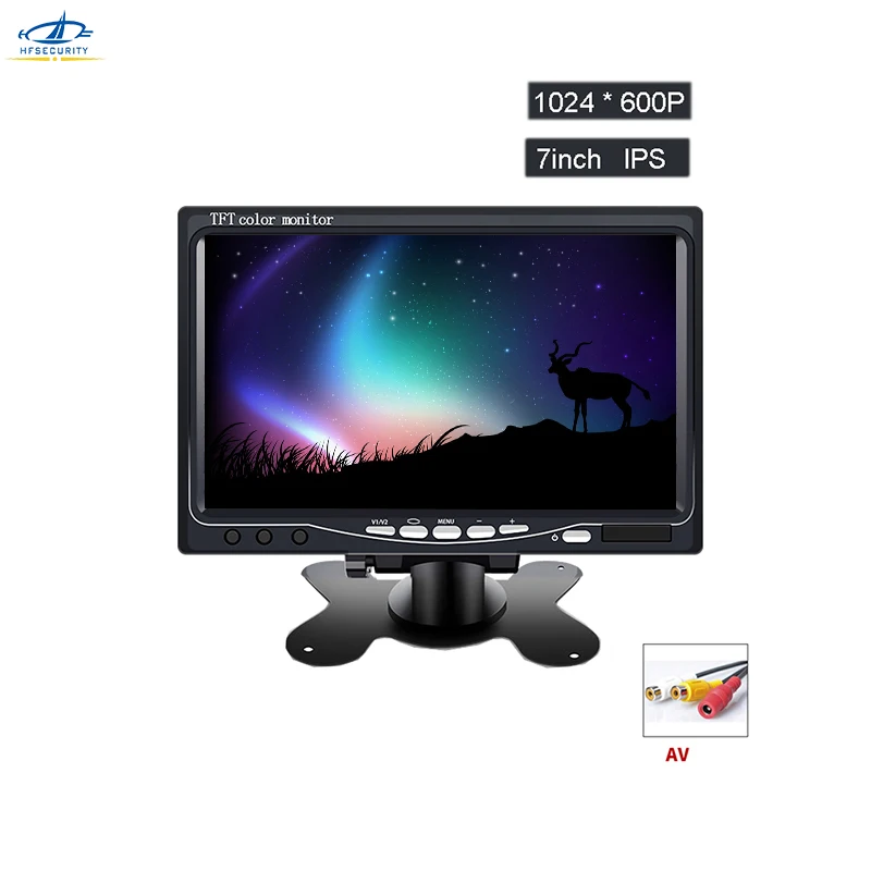 Hfsecurity 7 Inch Ips Monitor 1024 * 600p Av Screen Lcd Cctv Monitors ...