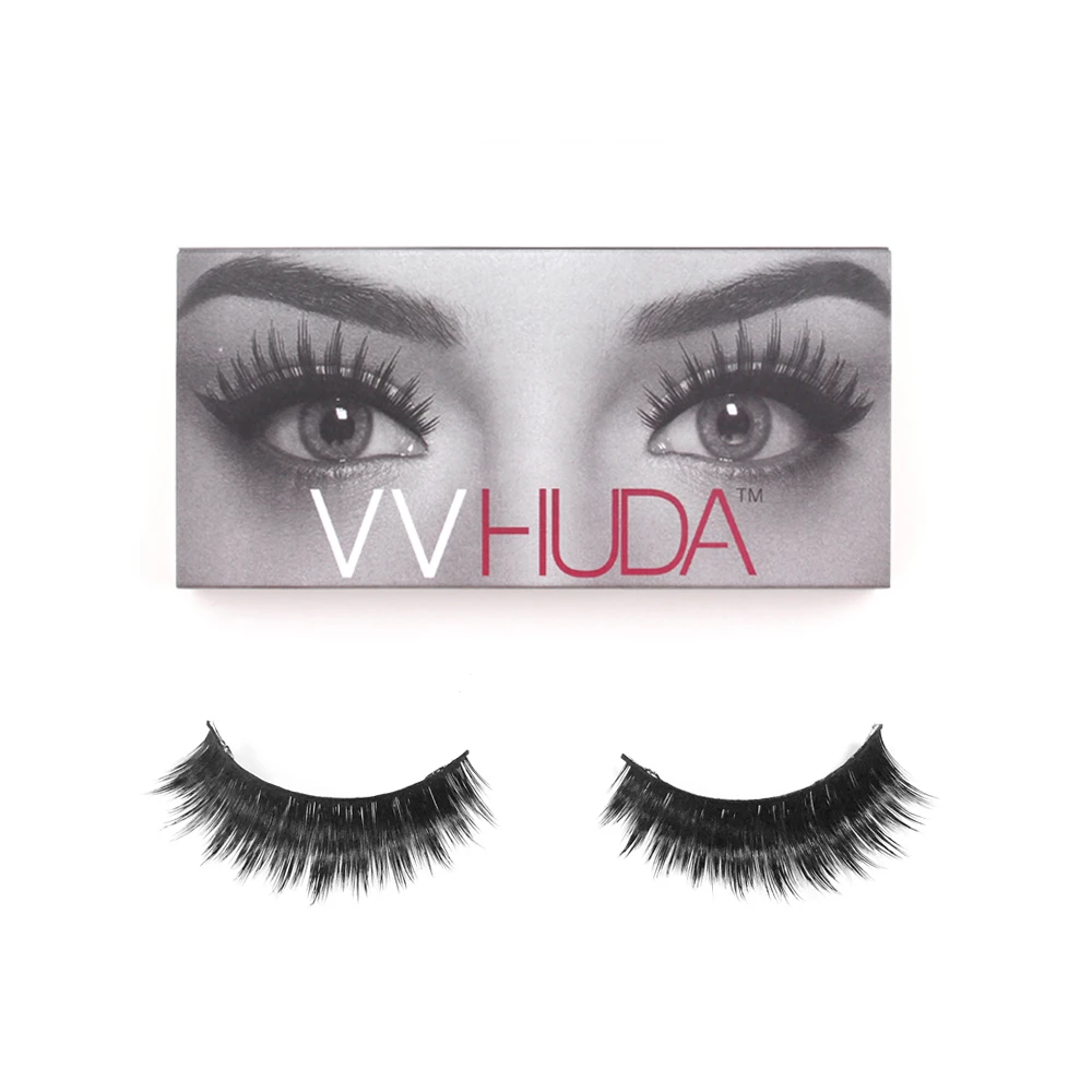 VVHUDA Fake Eyelashes False Lash Natural Fibers Black Thick Natural ...
