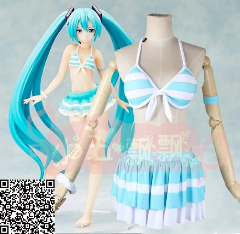 Vocaloid Hatsune Miku Swimwear Swimsuit Bathing Suit Bikini Tube Tops