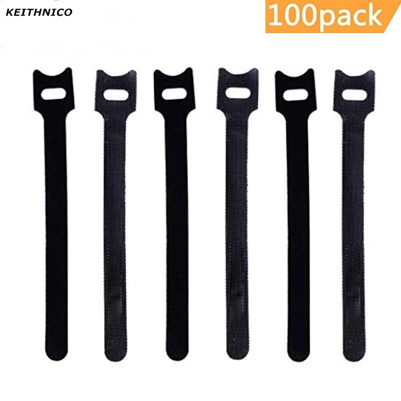 100 Pcs Reusable Fastening Cable Ties Wire Organizer Straps 12x200 ...