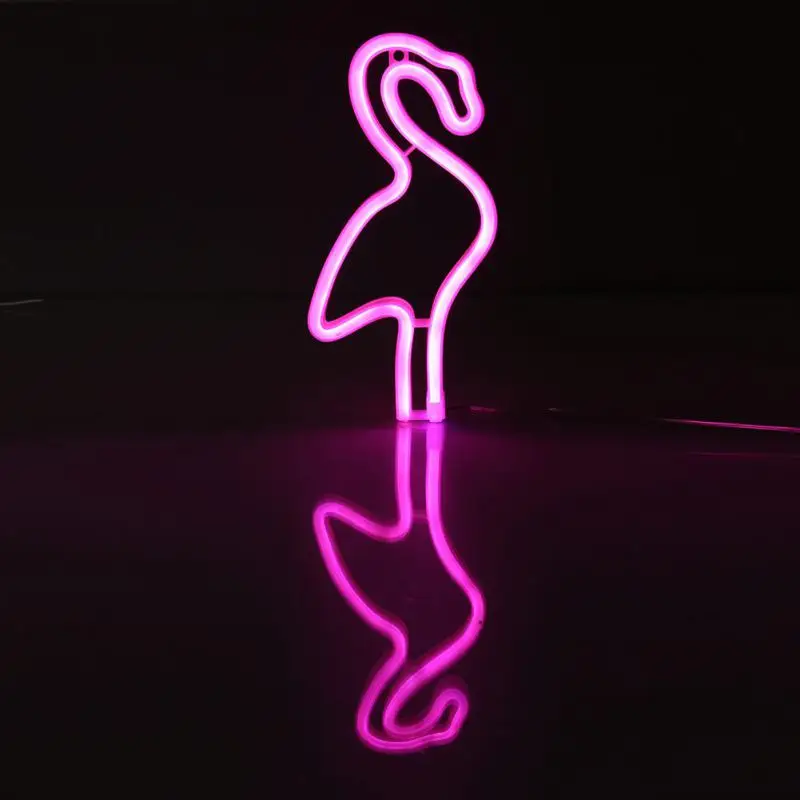 Neon Flamingo Indoor Decorative Night Light Glowing Neon Sign for Dance ...