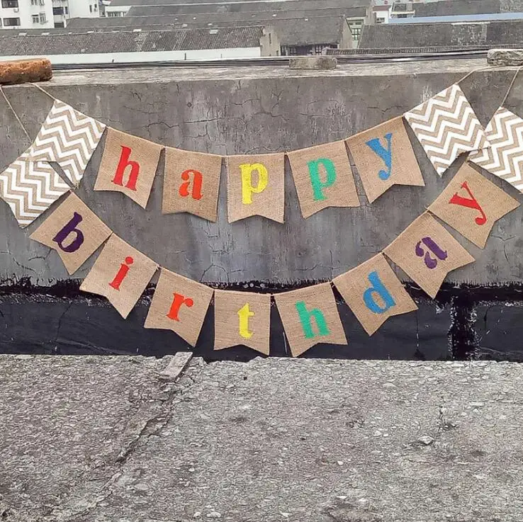 Decorating banners happy birthday wall banner photo dropback bunting ...