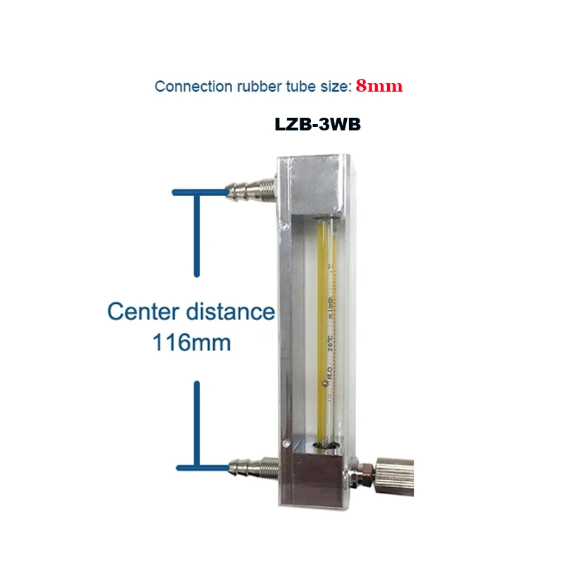 8 мм трубка стекло ротаметр LZB-3WB расходомер с переменной площадью ...