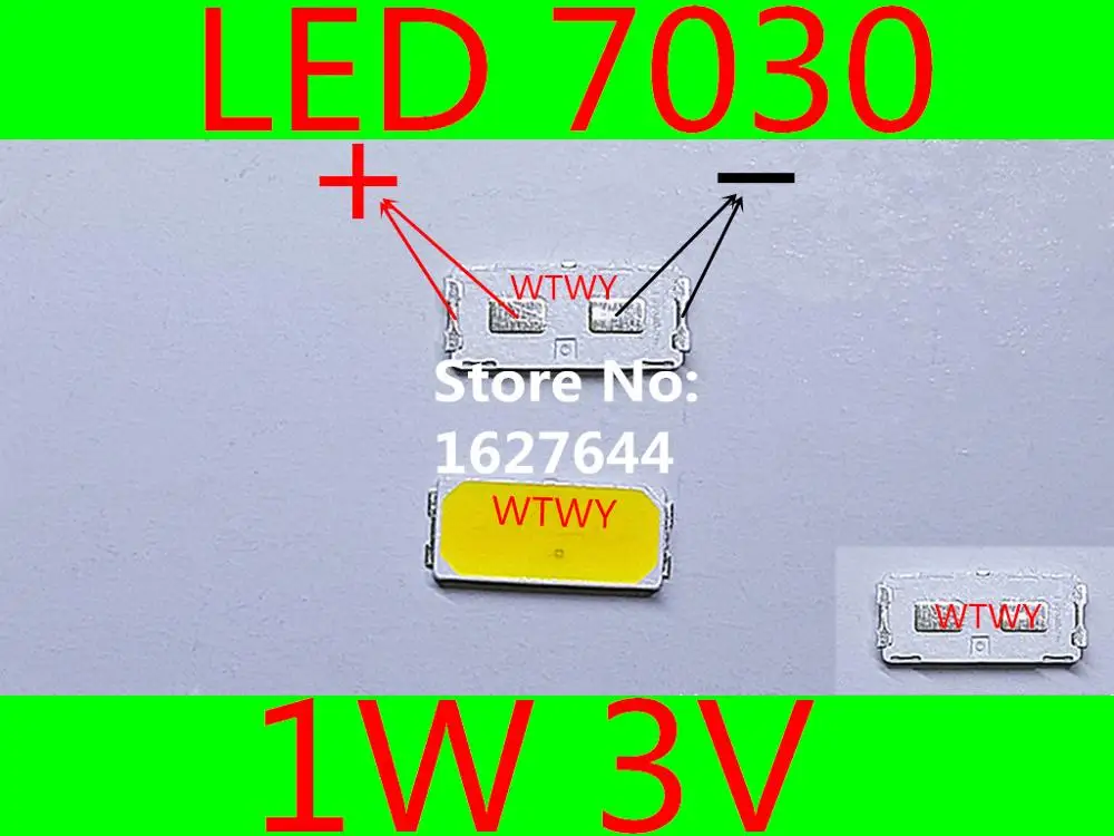 500pcs Led 7030 Neutral White 4000k High Power 1w 3v 106lm Led 7030 For ...