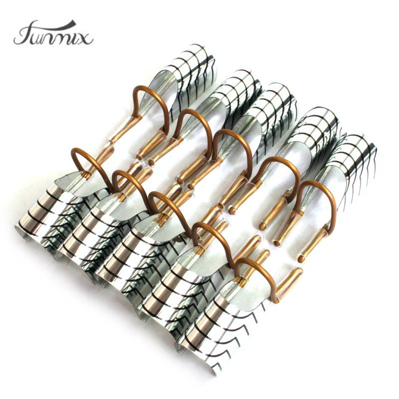 5 X Reusable Acrylic Gel Nail Art Forms Uv Gel French Diy Guide ...