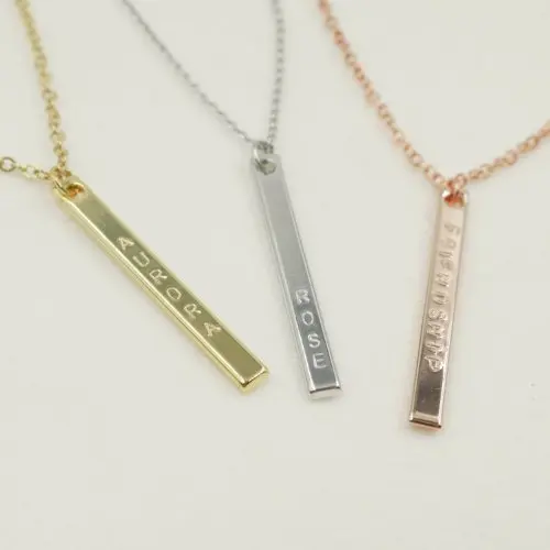 Elegant Rectangle Pendant Necklace Handmade Long Necklace Jewelry ...