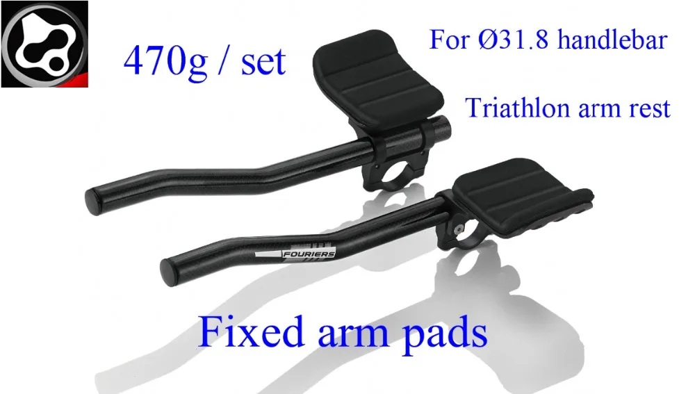 FOURIERS Road Bike Triathlon Bar Fixed arm pads Bicycle Arm rest height ...