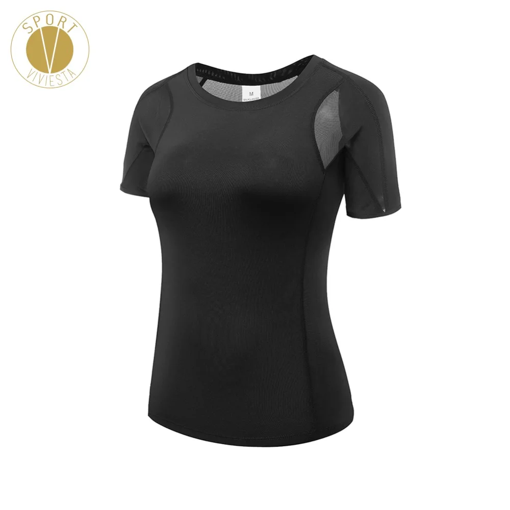 Mesh Back Slim Fit Sports T Shirt Womens Training Active Sheer