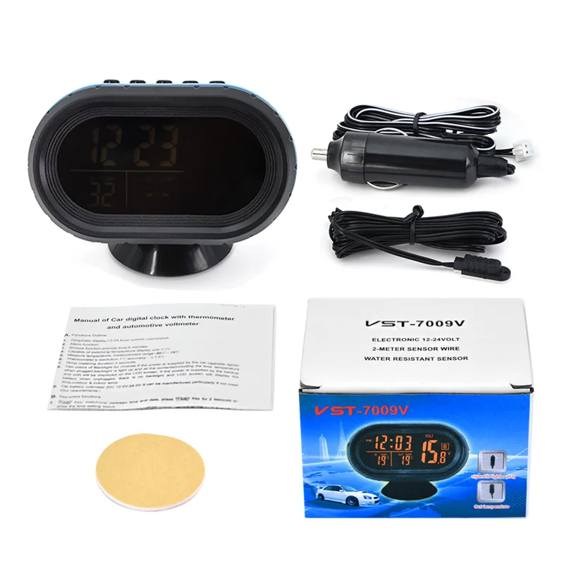 4 In 1 Car Digital Clock Auto Accessorie Lcd Voltage Alarm Meter Car ...
