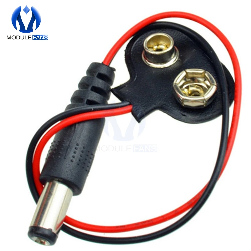 【KAMDSS015】5PCS Experimental 9V Battery Snap Power Cable to DC 9V Clip ...