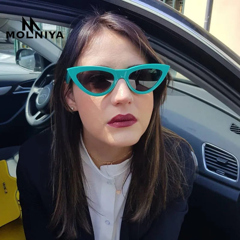Molniya Sexy Lady Small Cat Eye Sunglasses Women Retro Black Leopard