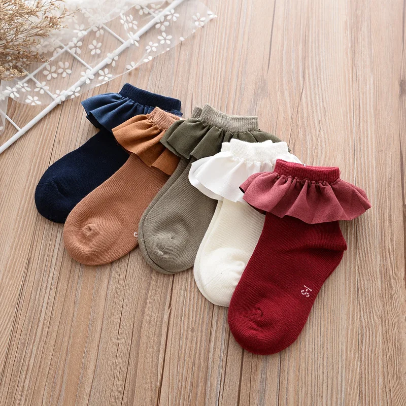 Lace Socks Girls Cozy Vintage Lace Ruffle Frilly Ankle Socks Baby Girls ...