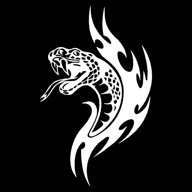 11.2*17.8CM Tribal Viper Snake Head Car Styling Decal Flame Creative ...