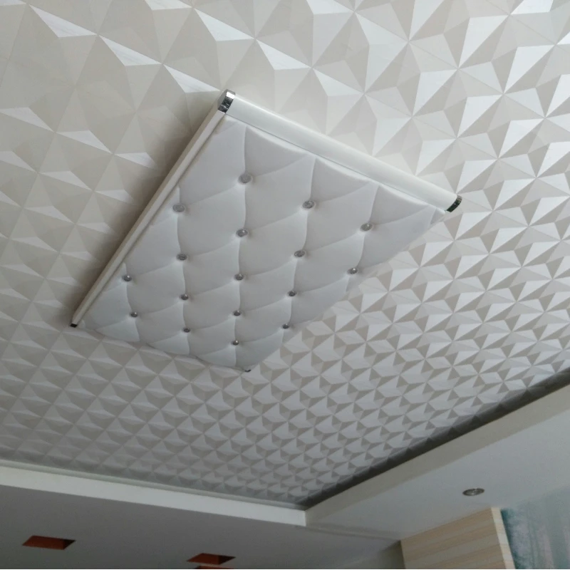 Wellyu papel tapiz de techo de rombos blancos, papel de pared para sala ...