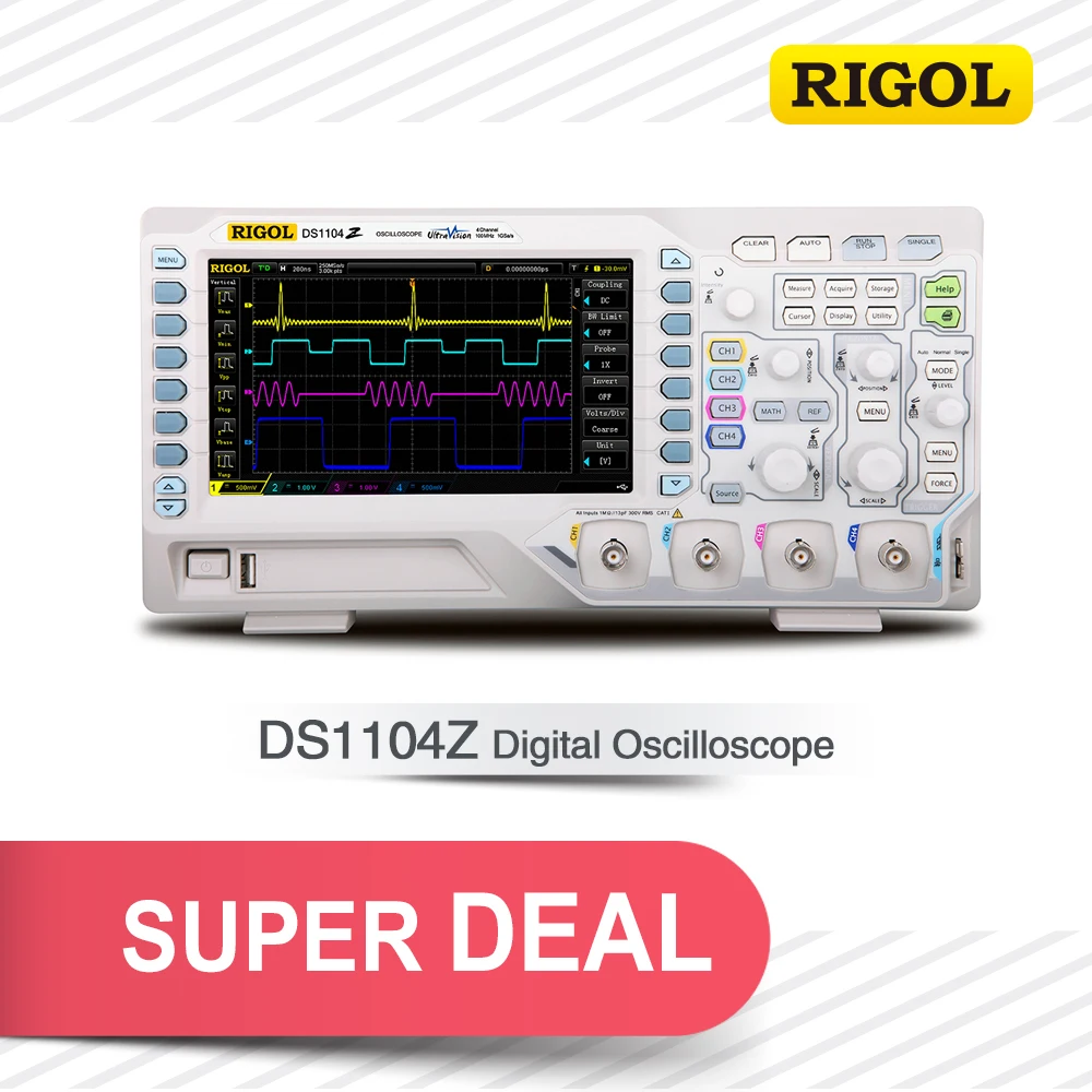Super Deal Kopen RIGOL DS1104Z krijgen DG1022 Gratis 100 MHz Digitale Oscilloscoop 4 CH 7.0 inch ...