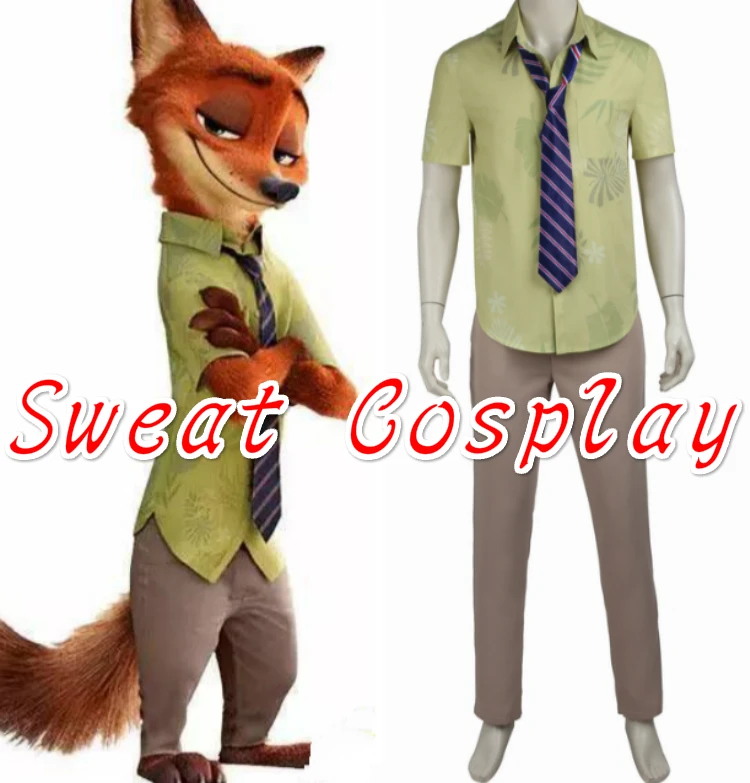 High Quality Zootopia Fox Nick Wilde Costume Full Set Halloween Cosplay ...