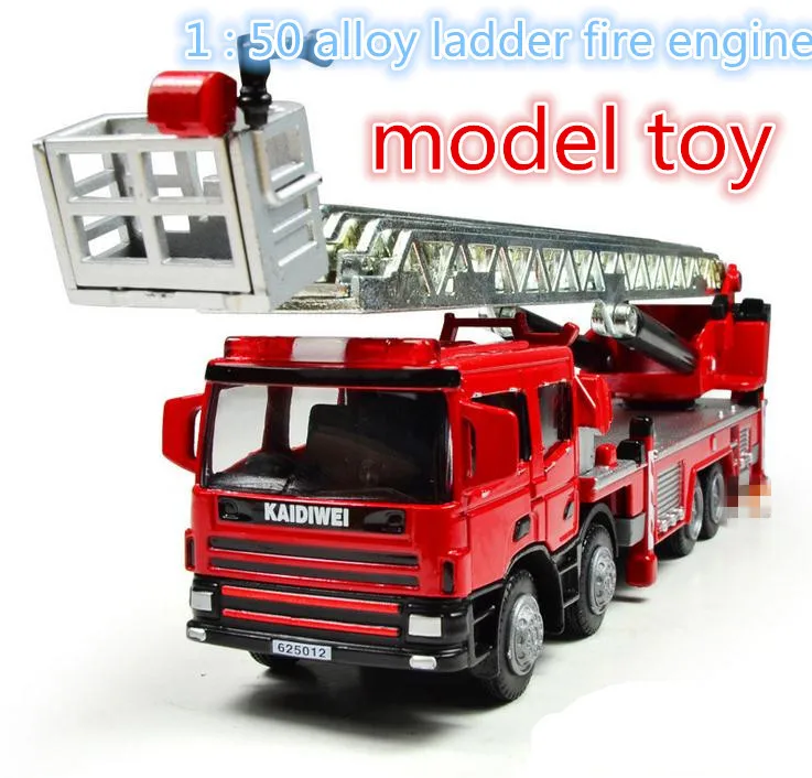 Free Shipping ! 2014 Super Cool ! 1 : 50 Alloy Slide Ladder Fire Engine ...
