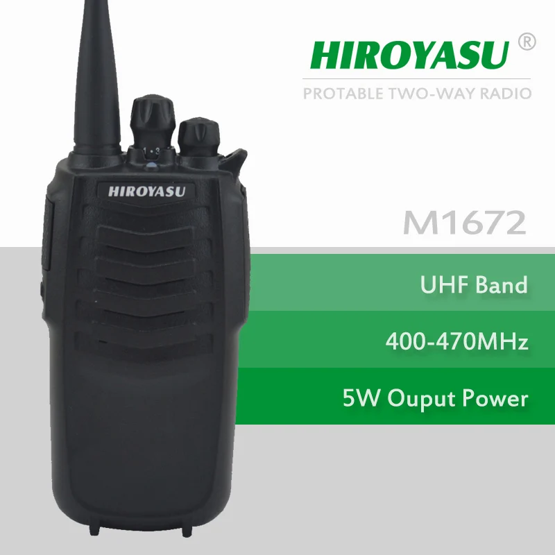 walkie-Talkie-HIROYASU-M1672-UHF-400-470MHz-5Watts-16Channels-Portable ...