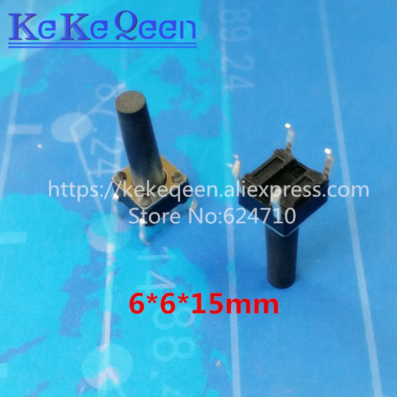 100pcs Push Button Switches 6*6*15mm 6mm*6mm*15mm Dip-4 Tactile ...