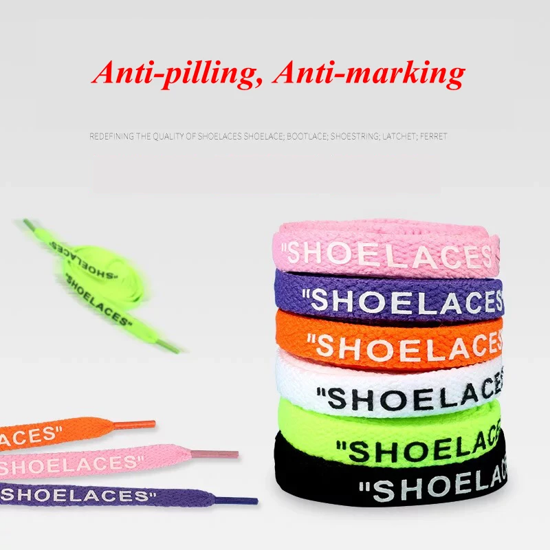 Fashion Letter Printing SHOELACES Shoelaces Flat Braided Shoes Lace ...
