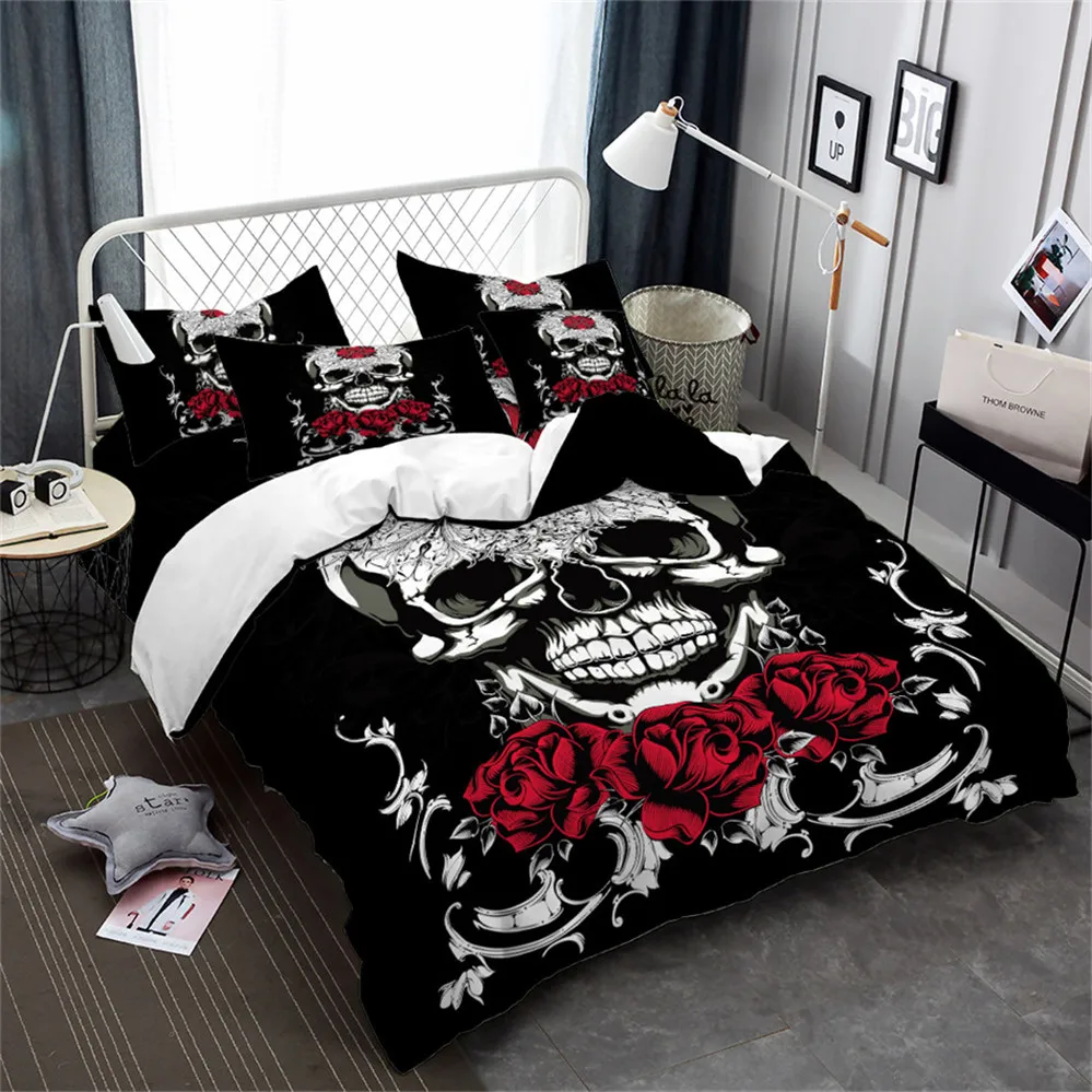 ladies-sugar-skull-bedding-set-red-flowers-print-duvet-cover-twin-full
