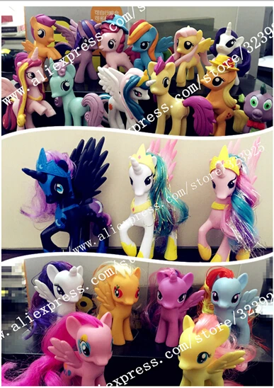 set Plastic Horses High quality Princess Celestia Luna horse toy Action ...