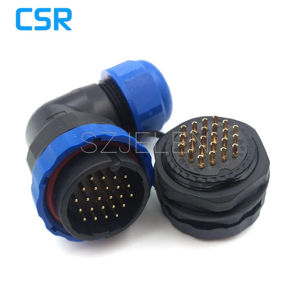 SD28TA ZM, 90 degree elbow waterproof connector 24 pin, IP67, 24pin ...
